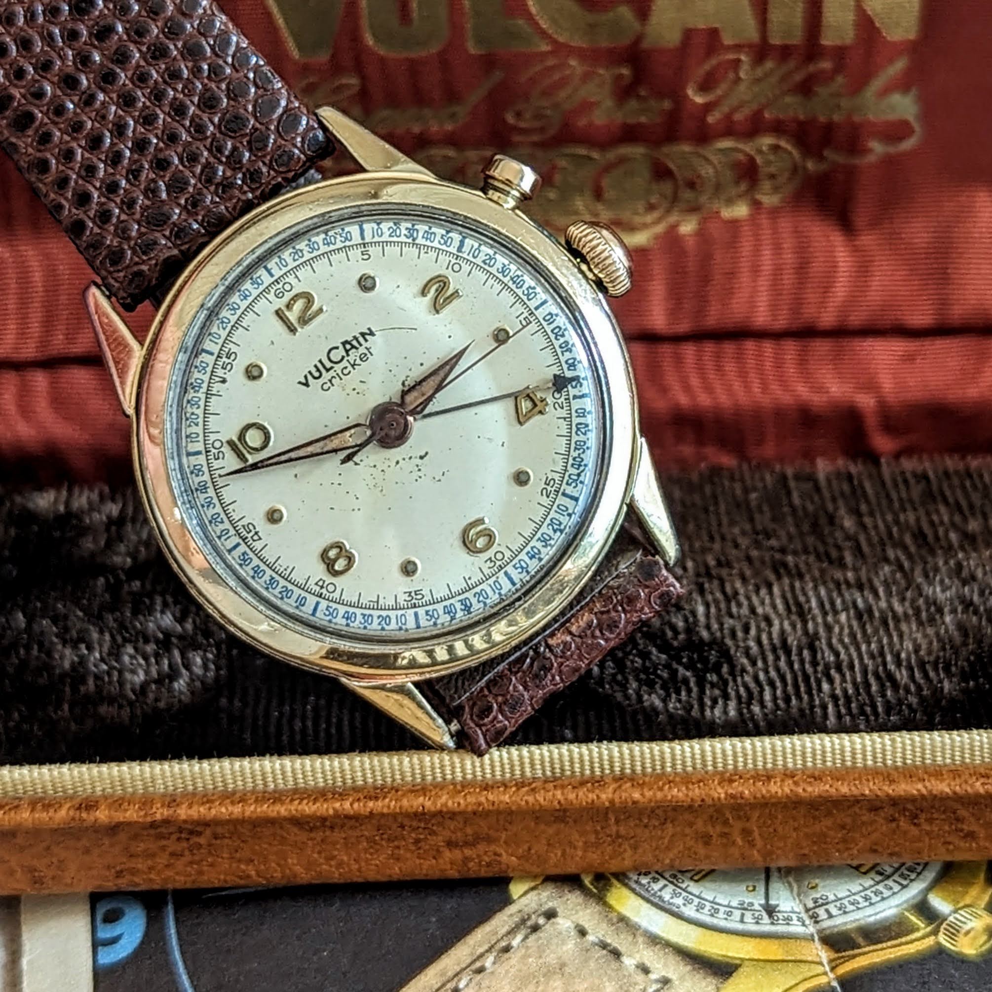 VULCAIN Cricket Alarm Wristwatch 17 Jewels Cal. 120 Swiss Made Vintage ...