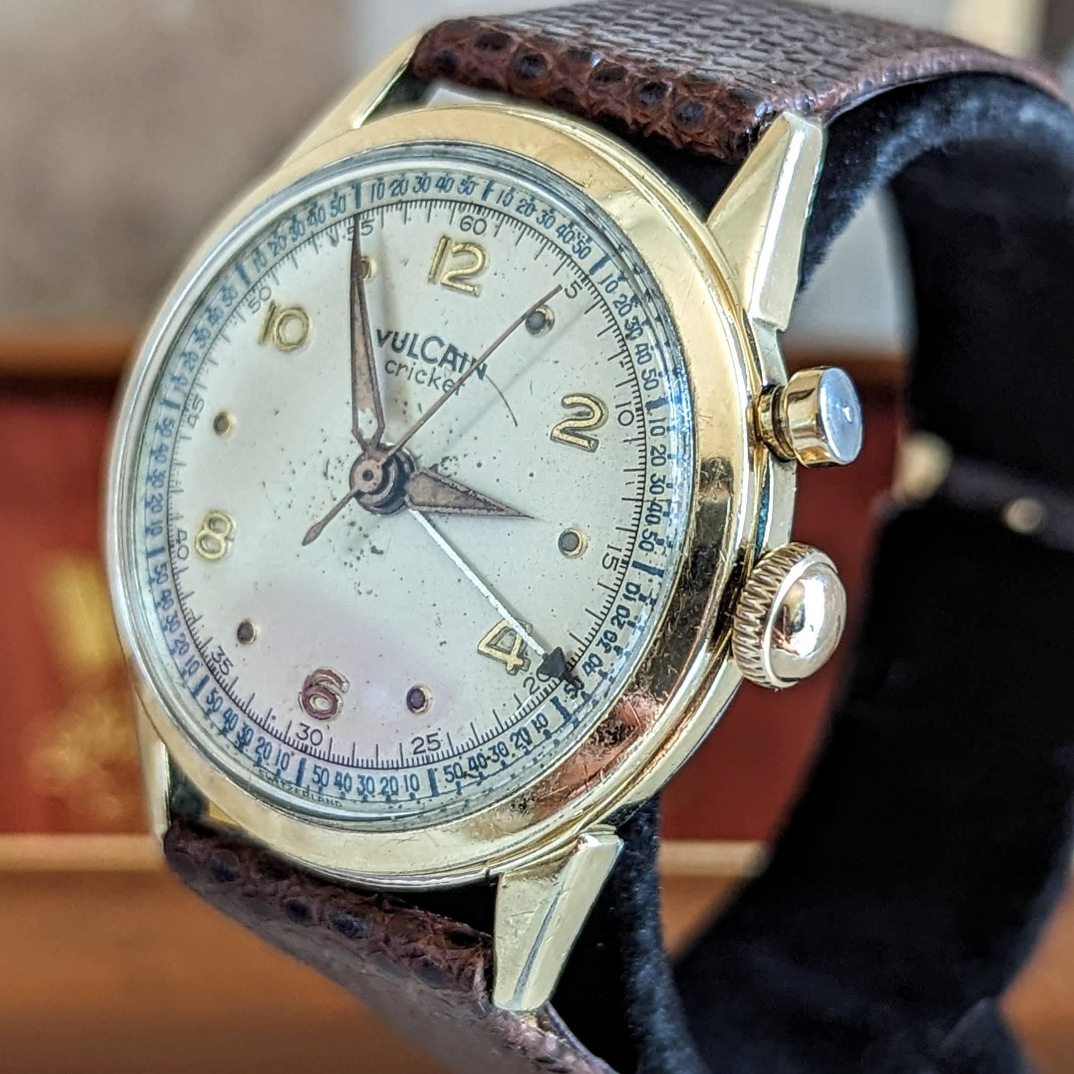 VULCAIN Cricket Alarm Wristwatch 17 Jewels Cal. 120 Swiss Made Vintage ...