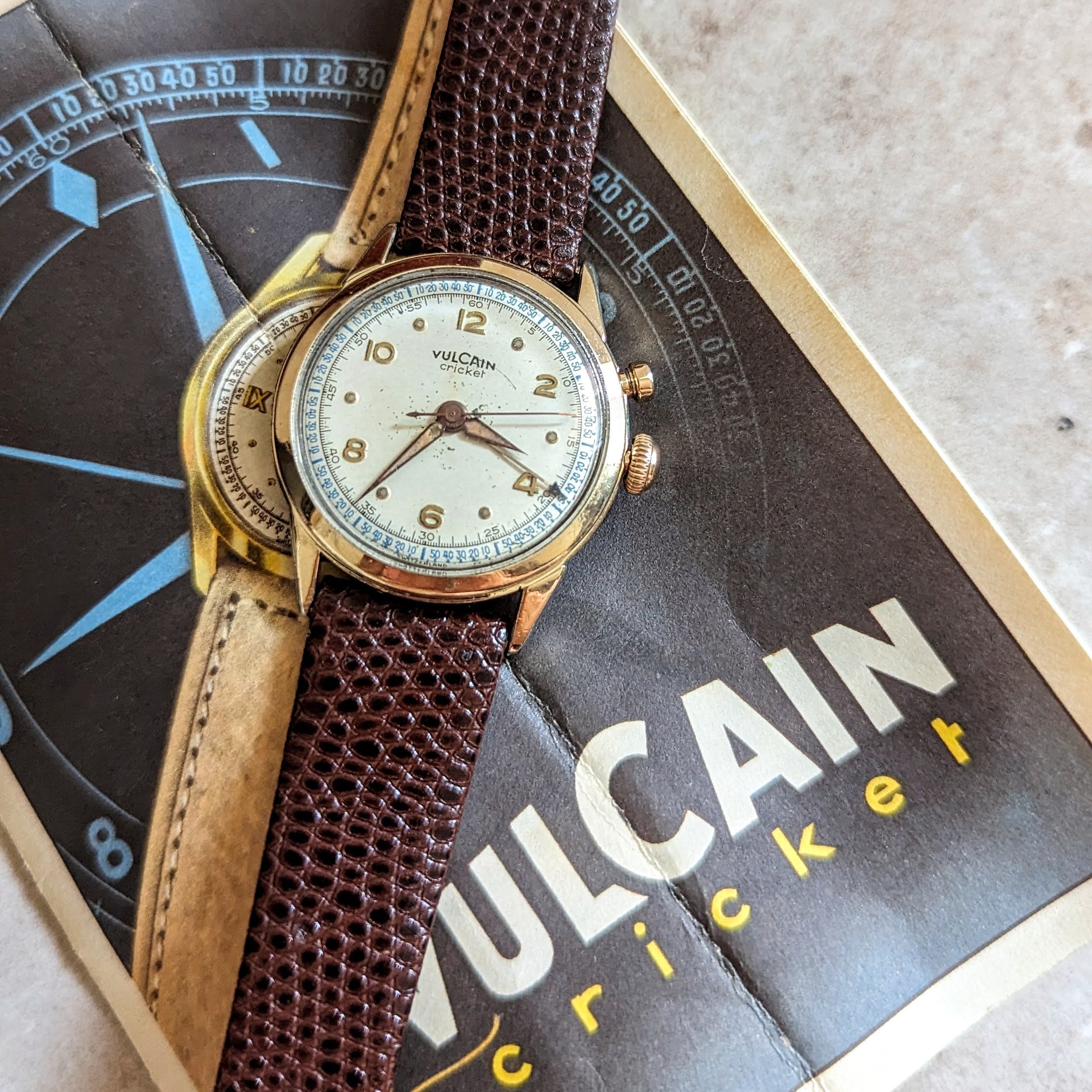 VULCAIN Cricket Alarm Wristwatch 17 Jewels Cal. 120 Swiss Made Vintage ...