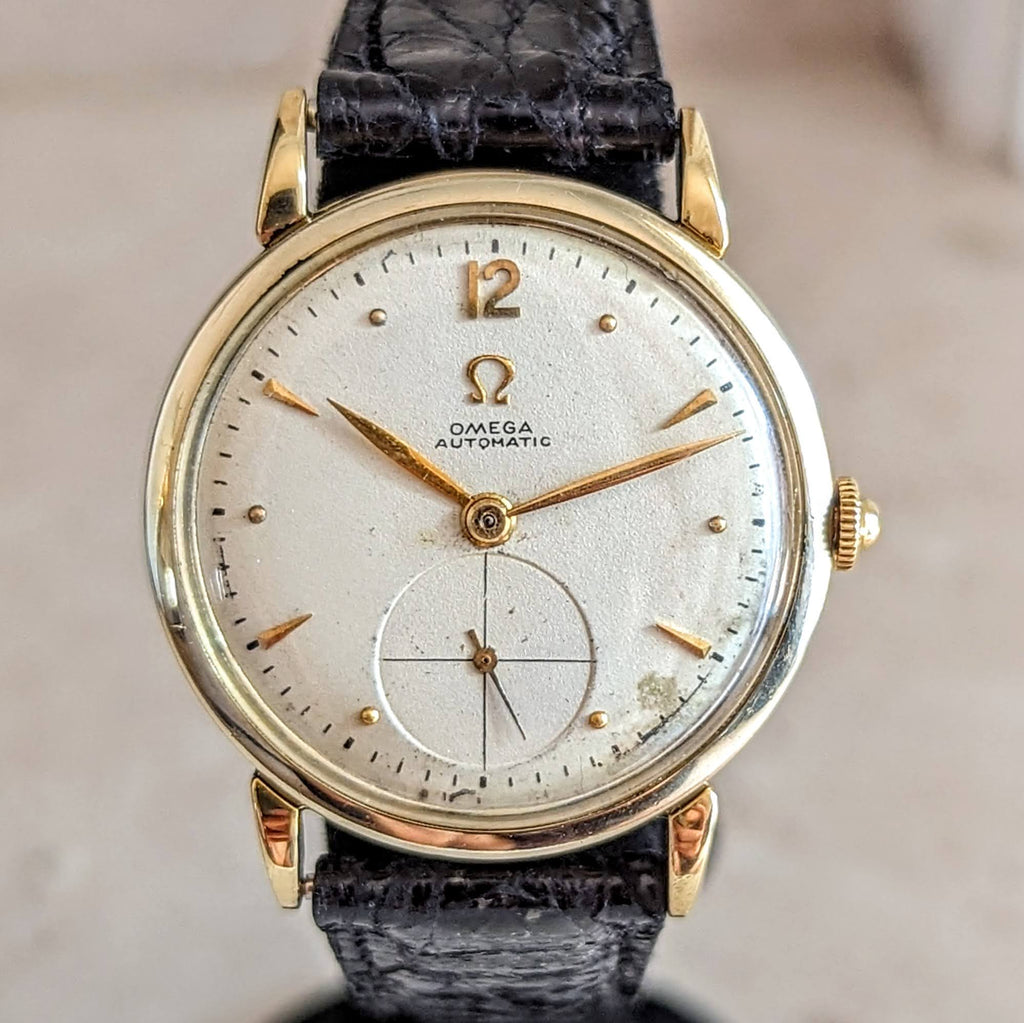 1944 OMEGA Bumper Automatic Wristwatch 18K Solid Gold Cal. 30-10RA Vin ...