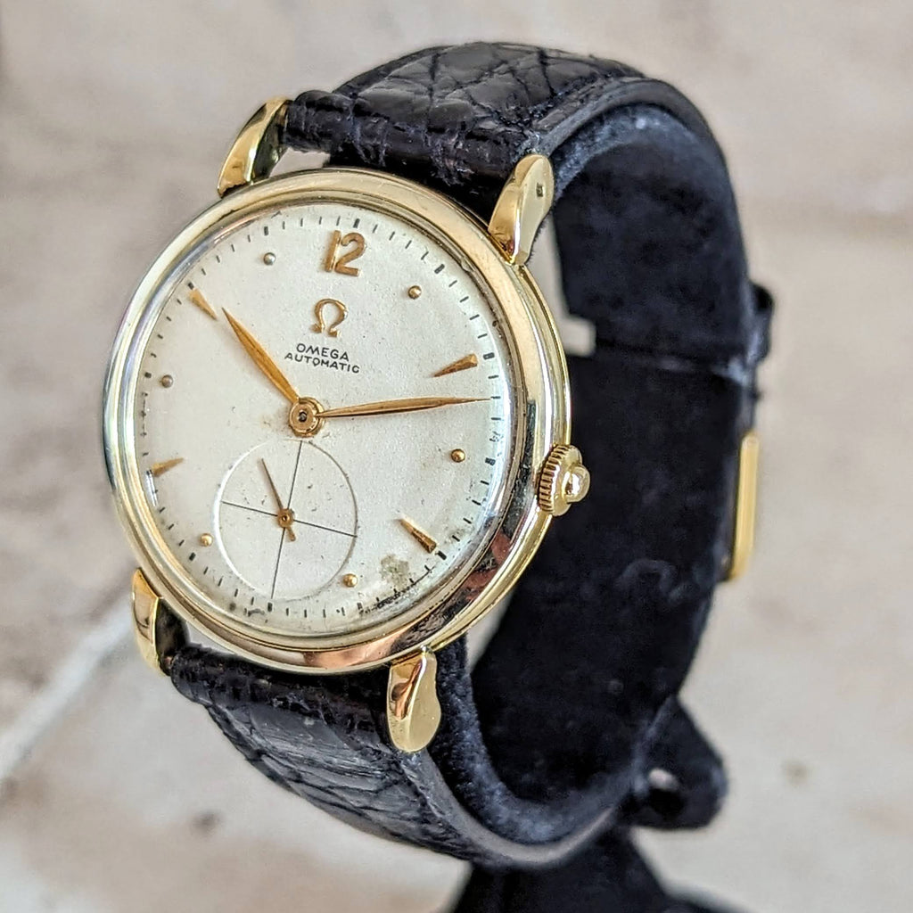 1944 OMEGA Bumper Automatic Wristwatch 18K Solid Gold Cal. 30-10RA Vin ...