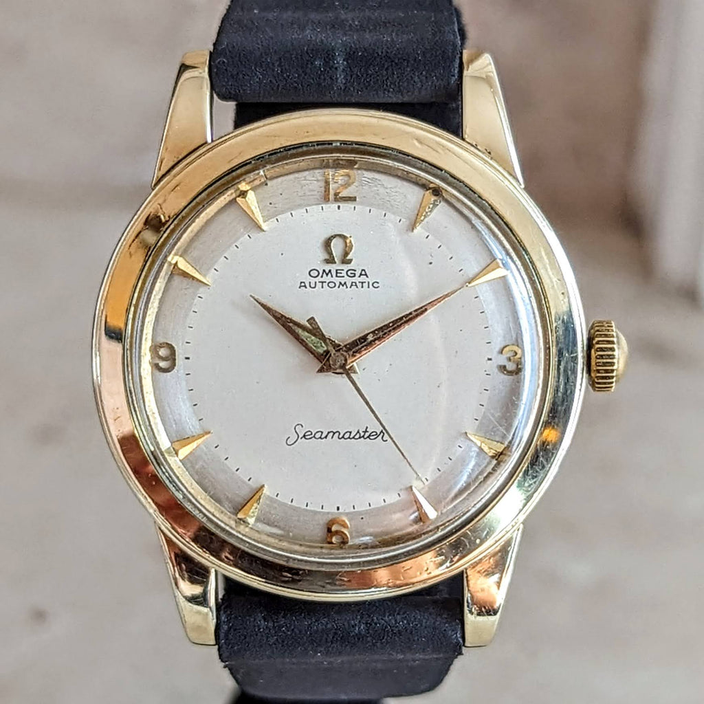 1958 OMEGA Seamaster Automatic Wristwatch Cal. 500 14K G.F. Vintage Wa ...