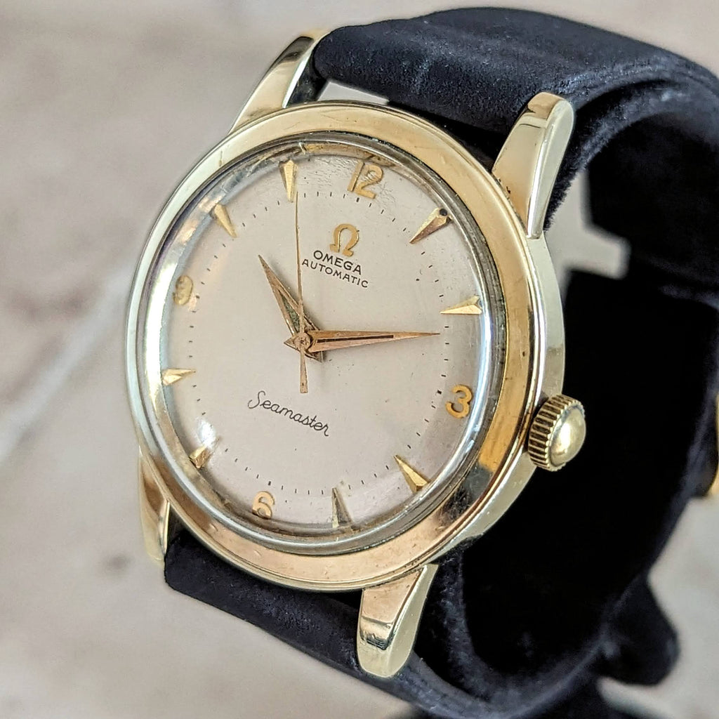 1958 OMEGA Seamaster Automatic Wristwatch Cal. 500 14K G.F. Vintage Wa ...