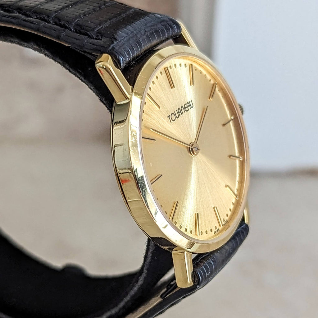 TOURNEAU Wristwatch 18K GOLD Swiss Made Cal. ETA 255.411 6J Quartz Wat ...