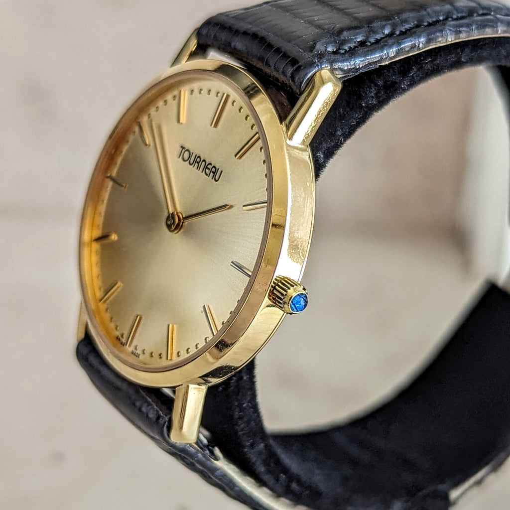 TOURNEAU Wristwatch 18K GOLD Swiss Made Cal. ETA 255.411 6J Quartz Wat ...