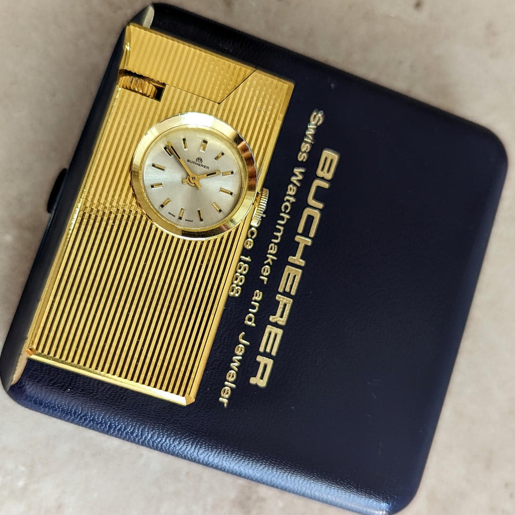 Vintage BUCHERER Clock-Ligther Swiss Made Mechanical Watch 17 Jewels ...