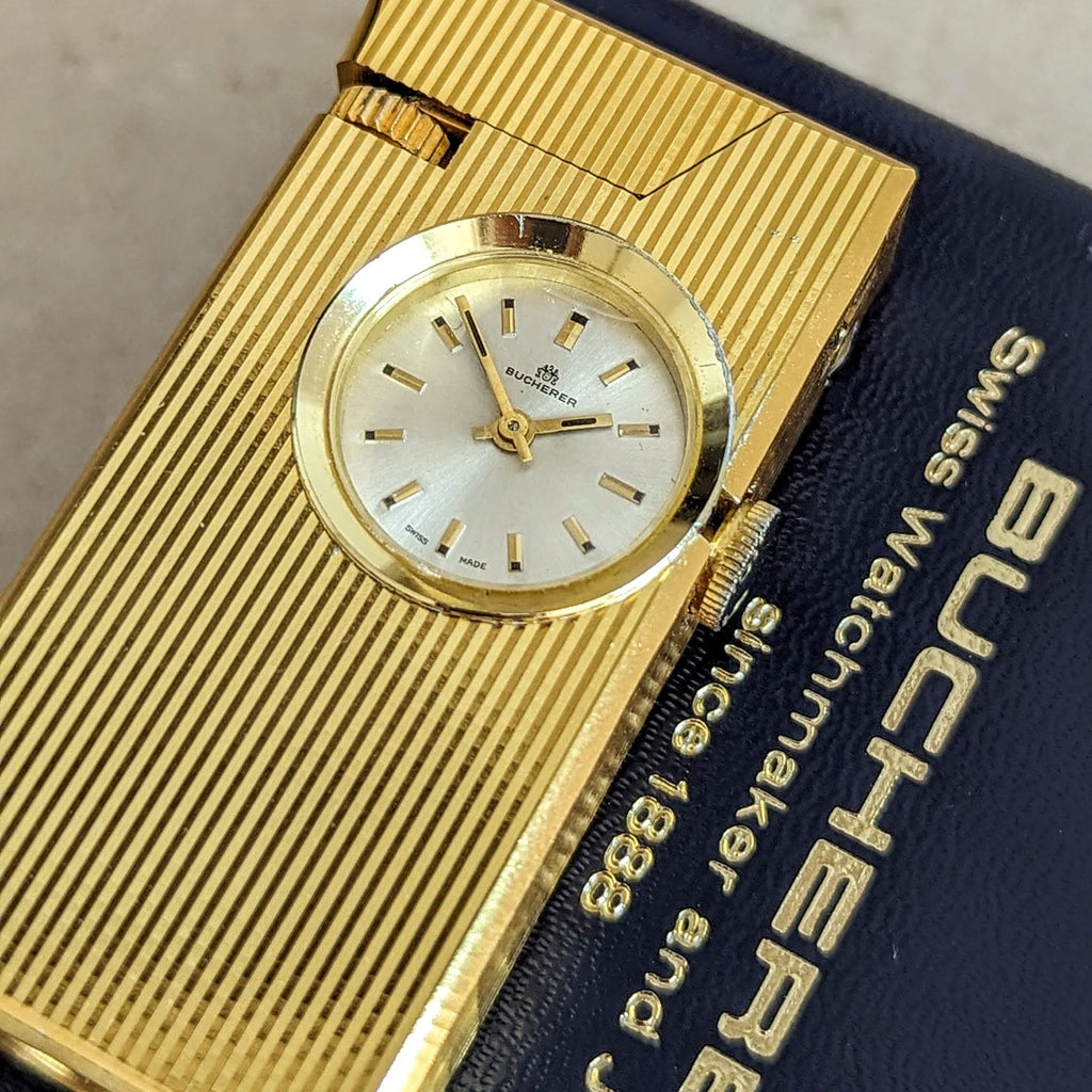 Vintage BUCHERER Clock-Ligther Swiss Made Mechanical Watch 17 Jewels ...