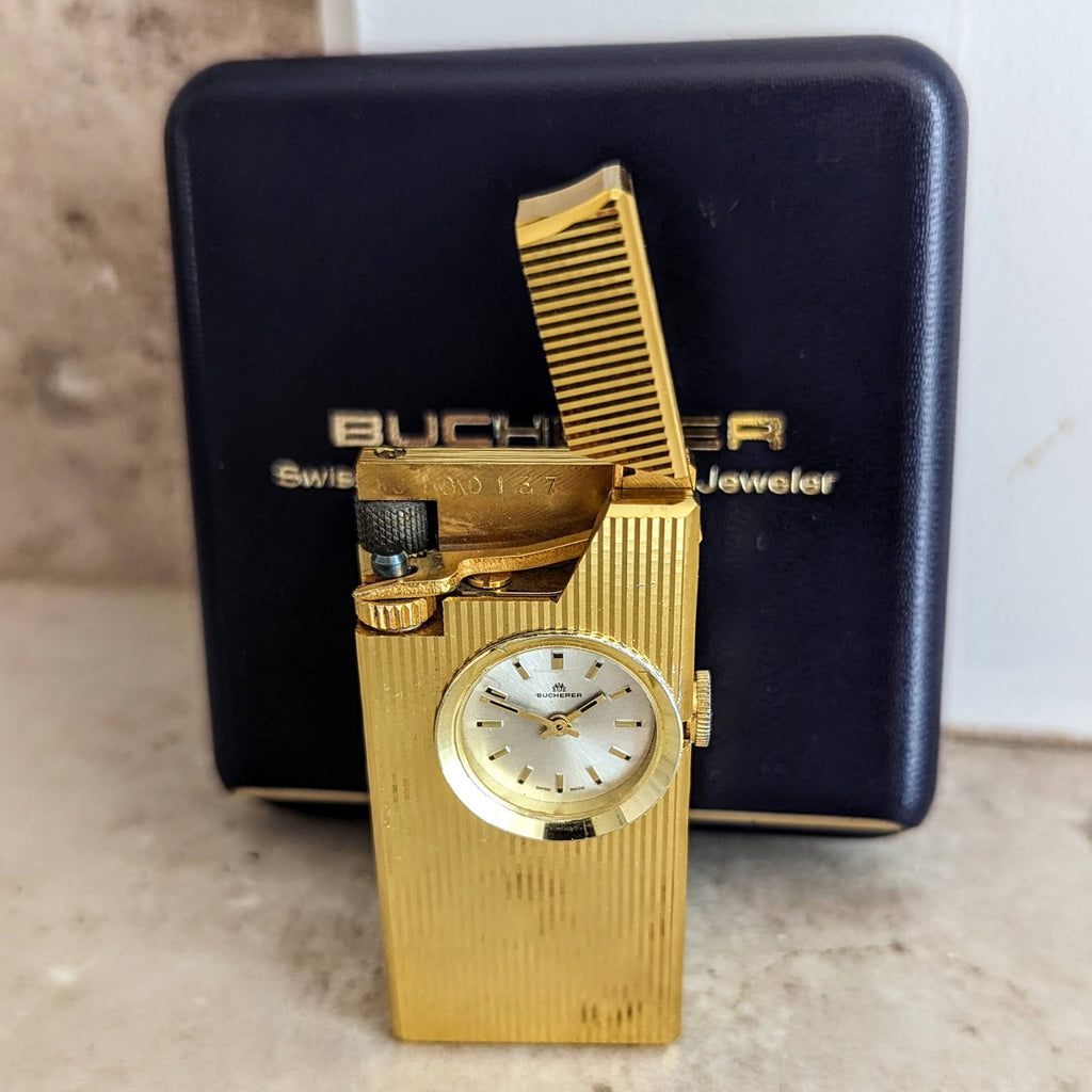Vintage BUCHERER Clock-Ligther Swiss Made Mechanical Watch 17 Jewels ...