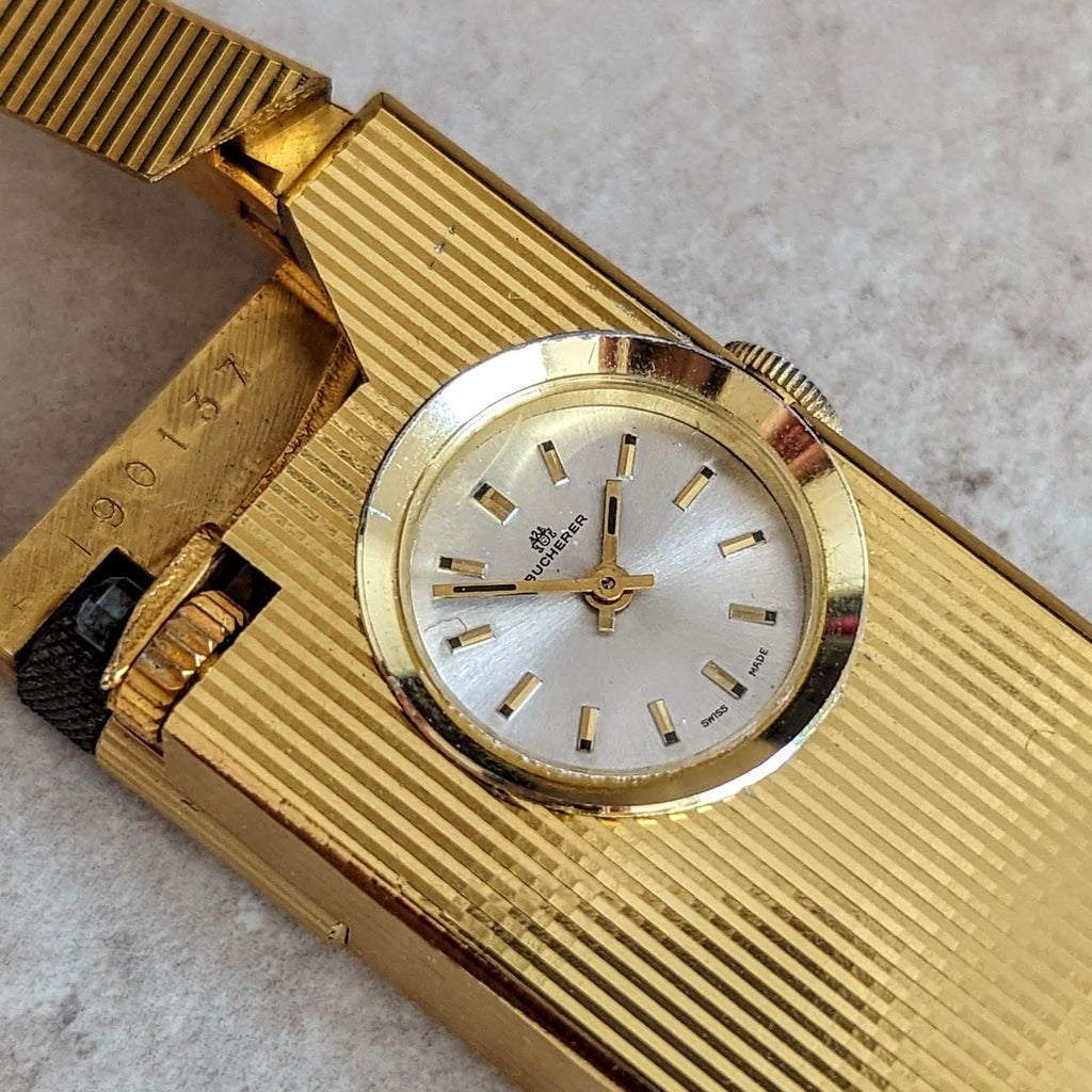 Vintage BUCHERER Clock-Ligther Swiss Made Mechanical Watch 17 Jewels ...