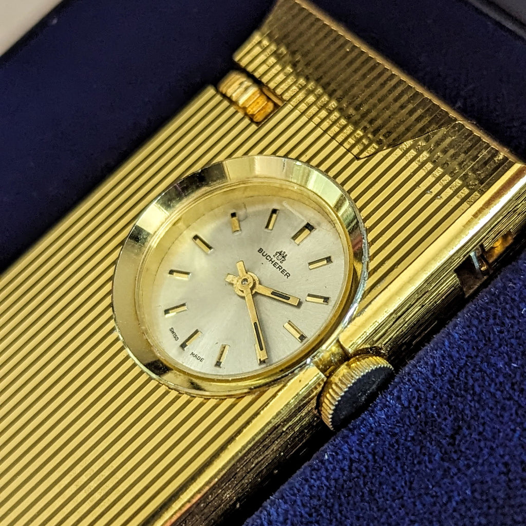 Vintage BUCHERER Clock-Ligther Swiss Made Mechanical Watch 17 Jewels ...