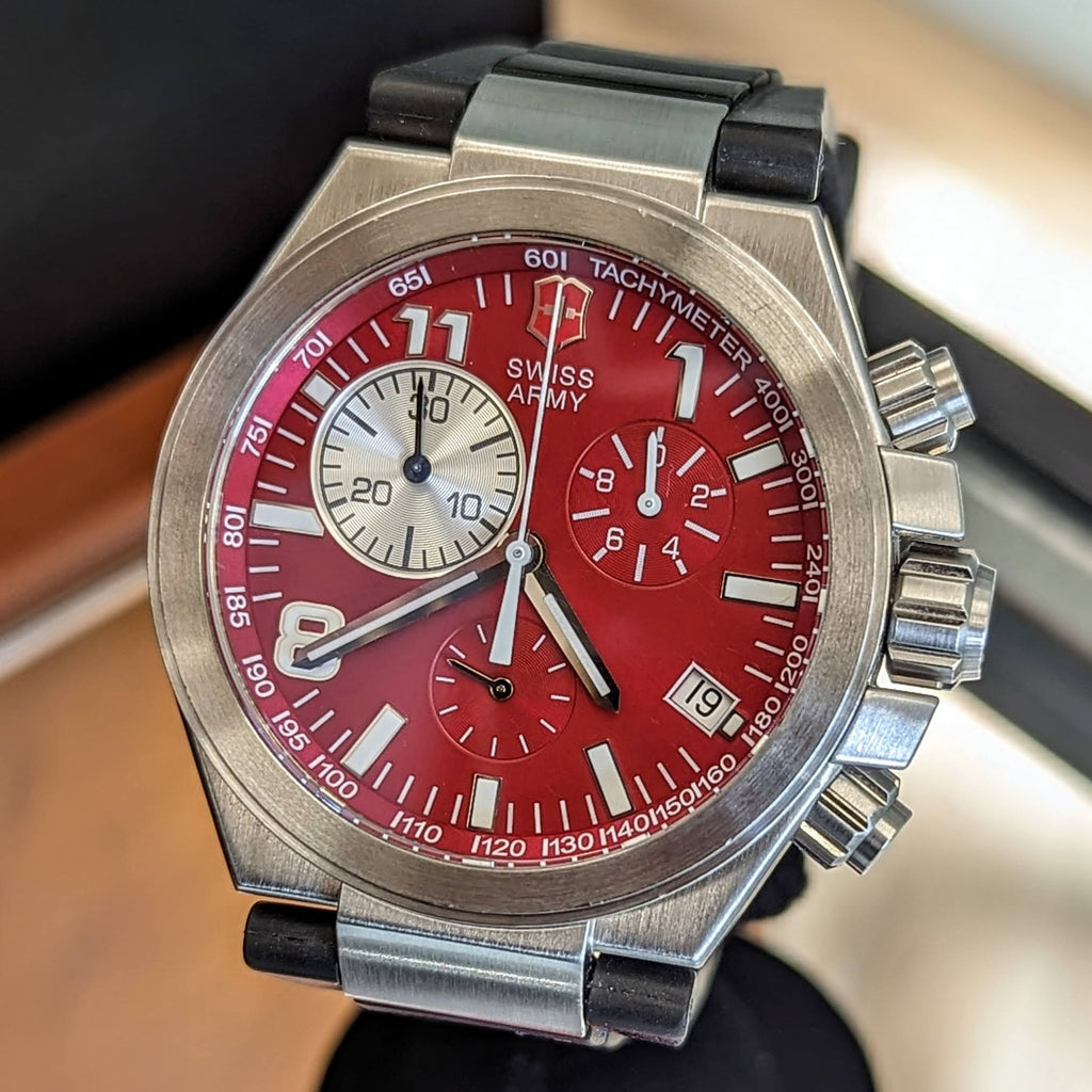 VICTORINOX Swiss Army Convoy Chronograph Watch Ref. 241159 Red Dial St ...