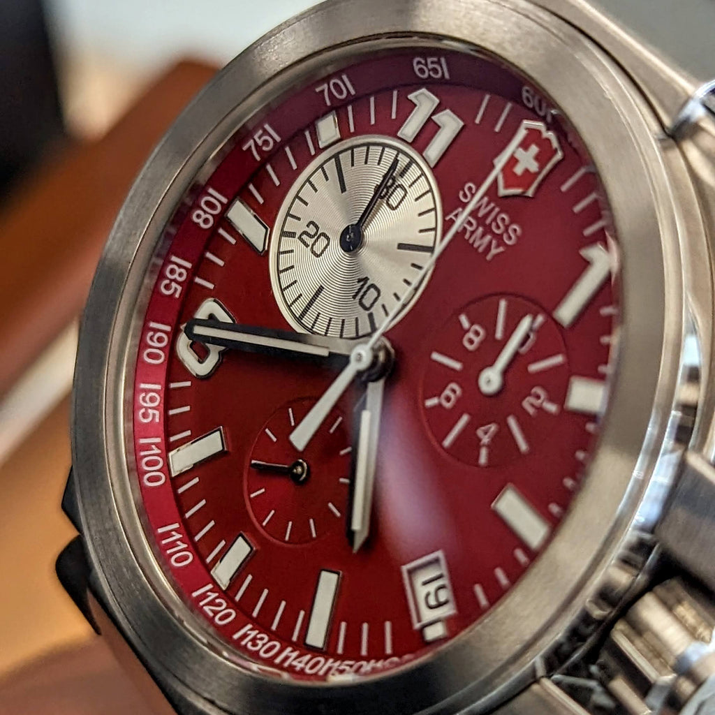 VICTORINOX Swiss Army Convoy Chronograph Watch Ref. 241159 Red Dial St ...