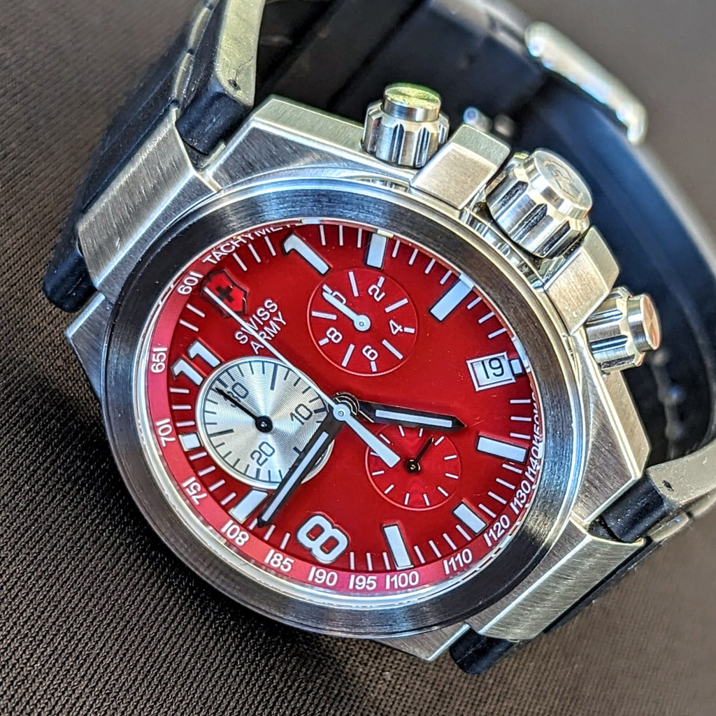 VICTORINOX Swiss Army Convoy Chronograph Watch Ref. 241159 Red Dial St ...