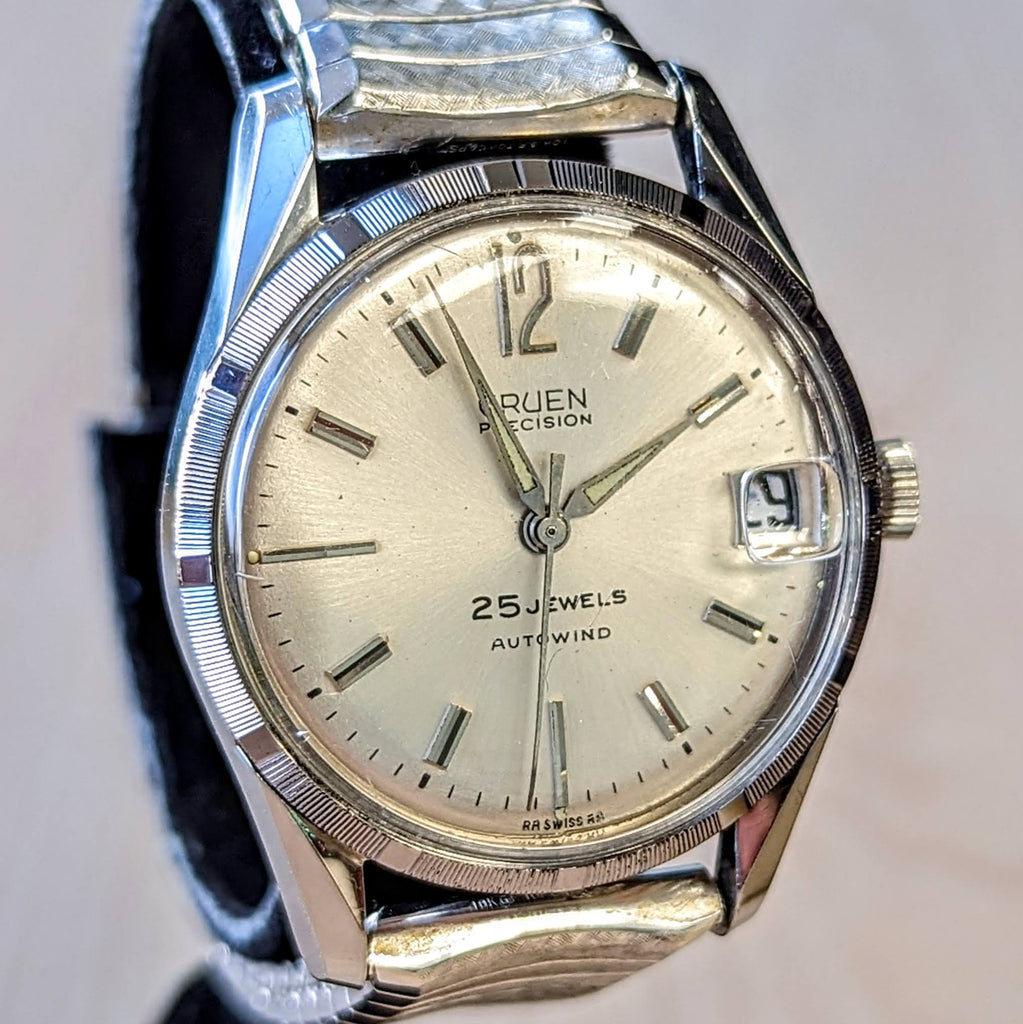 1960's GRUEN Precision Autowind Wristwatch 25 Jewels Cal. 712CA Swiss ...