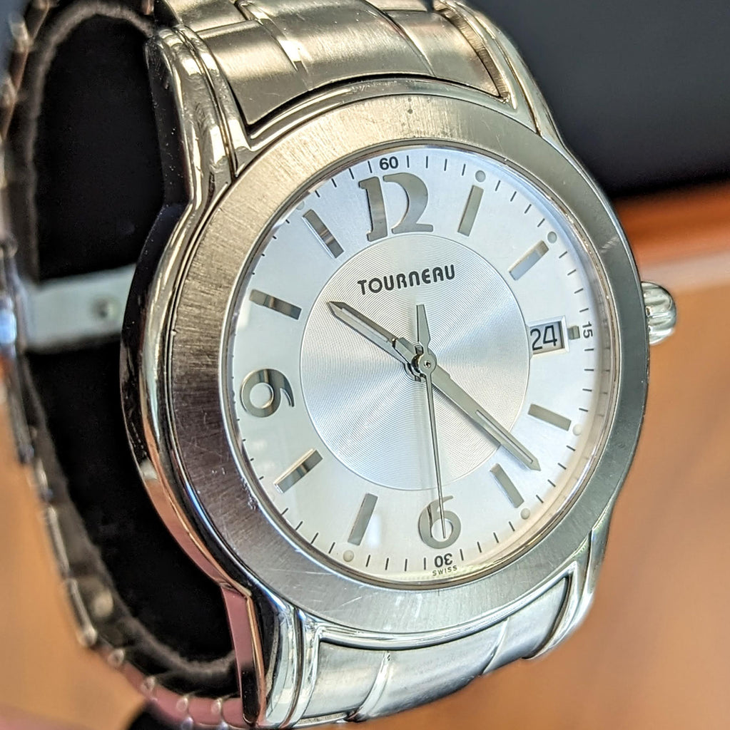 TOURNEAU Swiss Quartz Watch Date Indicator 37mm Wristwatch - All Stain ...