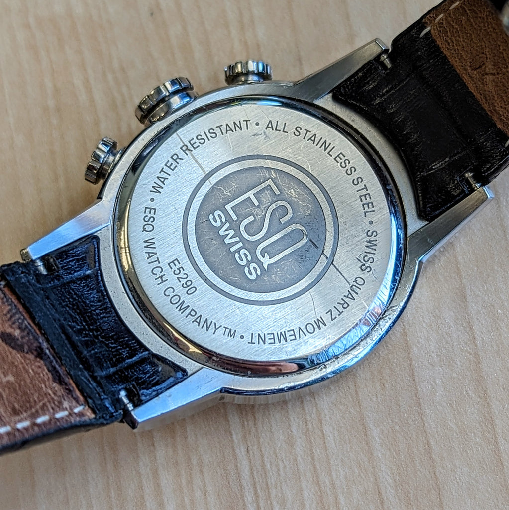 ESQ Swiss Chronograph Watch Date Indicator Ref. E5290 Quartz Wristwatc ...