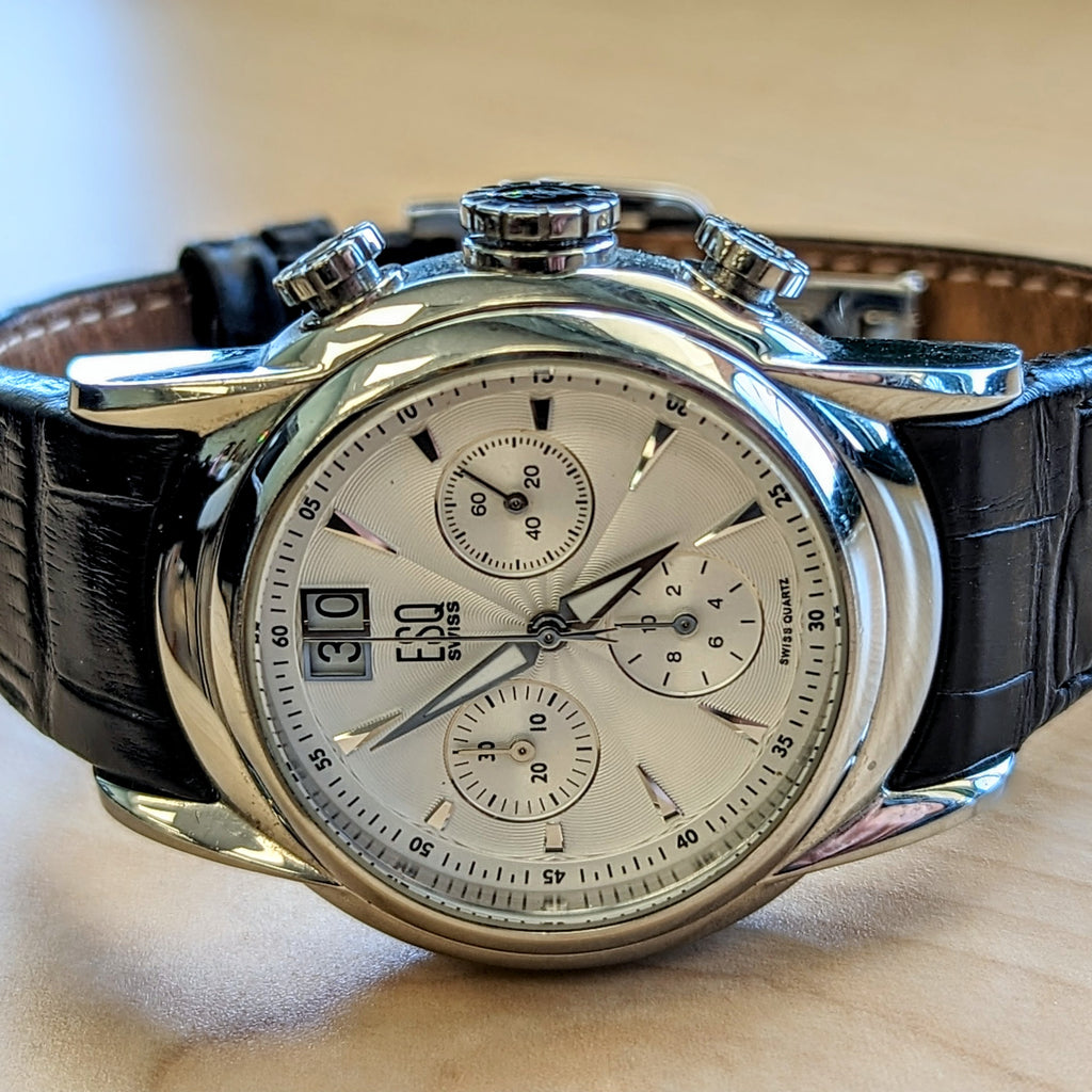 ESQ Swiss Chronograph Watch Date Indicator Ref. E5290 Quartz Wristwatc ...