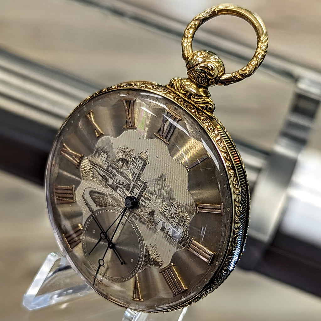 Antique M. J. TOBIAS Liverpool Key Wind Pocket Watch 18K Gold Open Fac ...