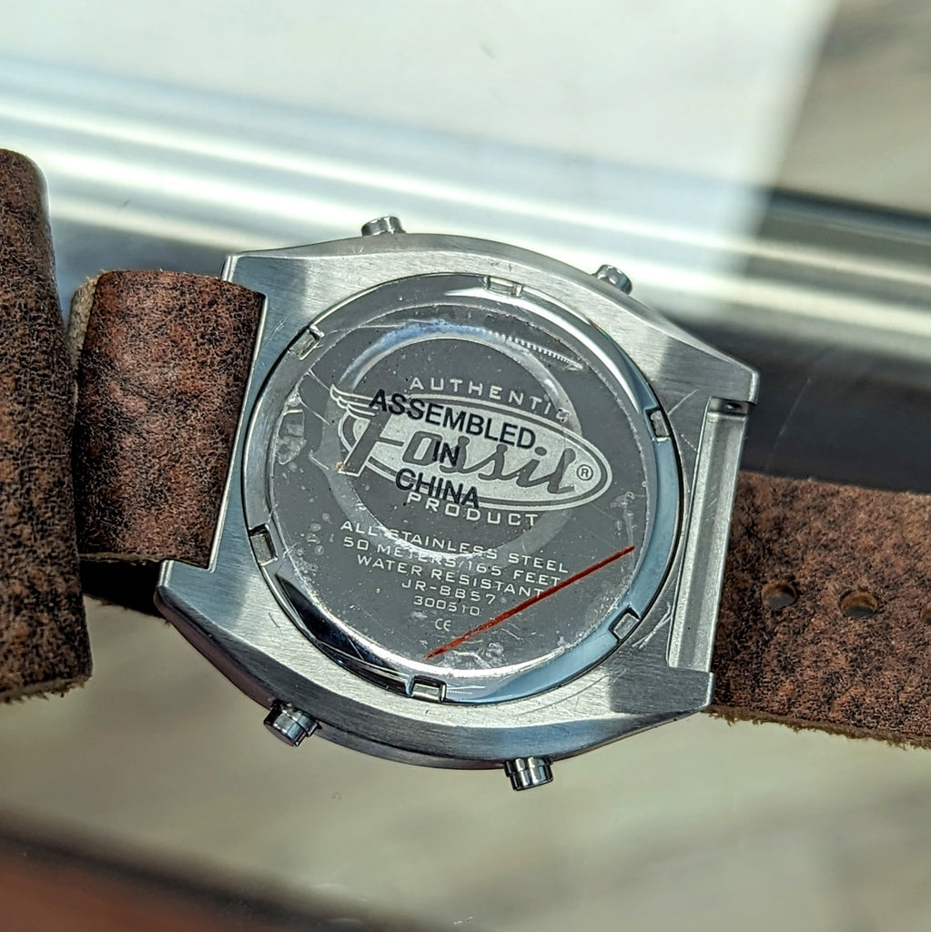 RARE Vintage FOSSIL Digital Alarm Chrono Watch JR-8857 Retro 38mm Wris ...