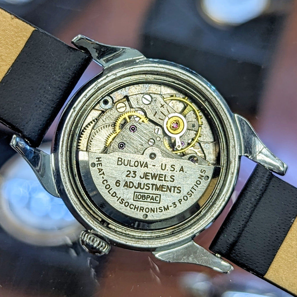 1957 BULOVA 23 "A" Selfwinding Watch 23 Jewels Cal. 10BPAC Black Dial ...
