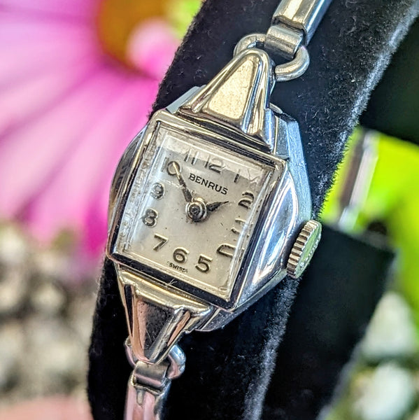 Vintage Ladies BENRUS Watch 17 Jewels Fancy Case and Lugs & Original F ...