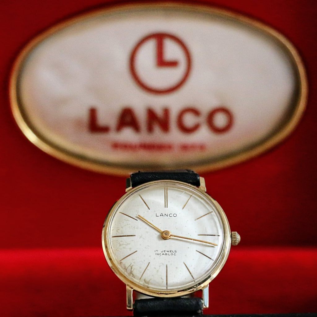 LANCO Watch 14K GOLD 17 Jewels Incabloc Swiss Manual Wristwatch - In B ...