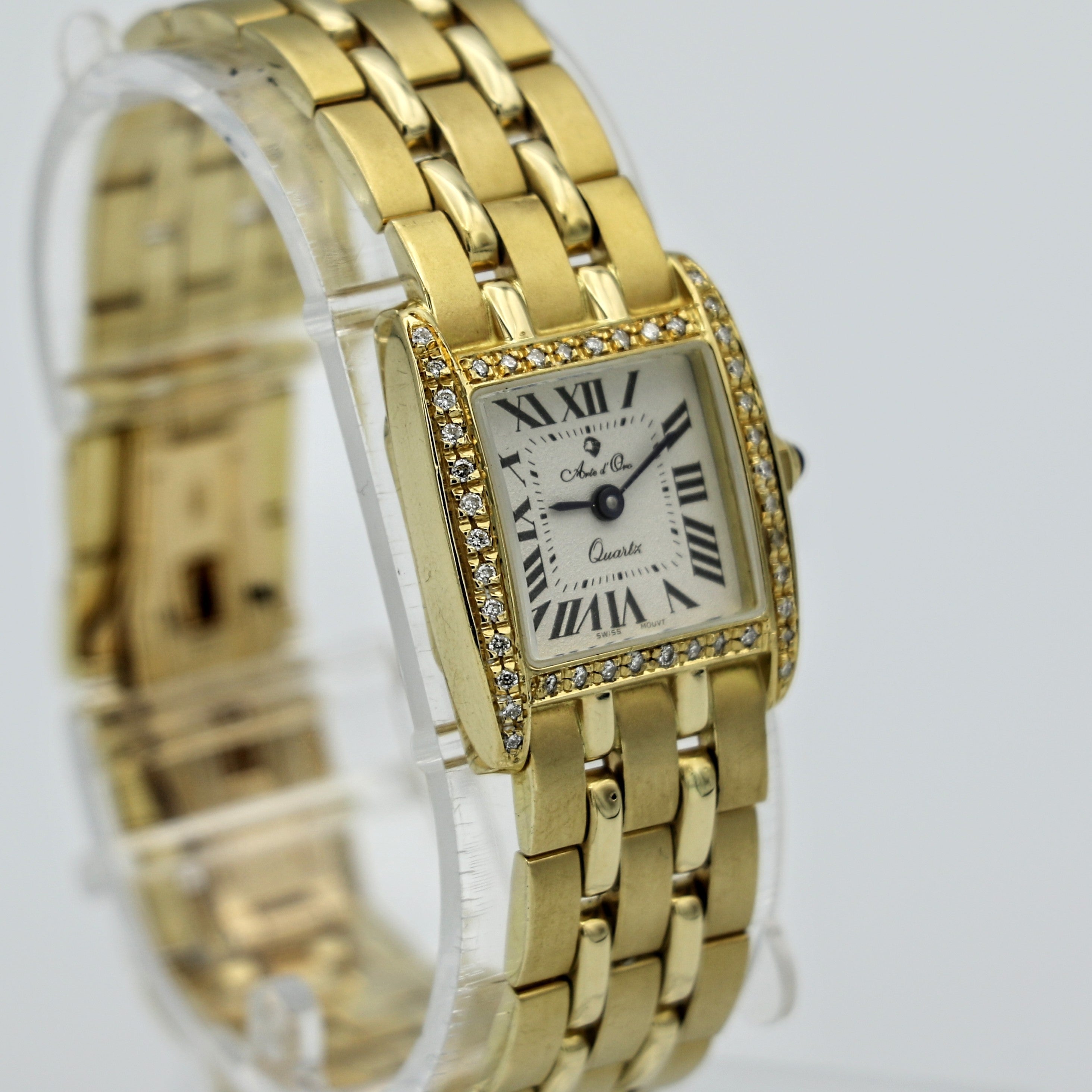 Arte d'Oro Ladies Wristwatch 18k Yellow Gold Diamond Bezel Swiss Movem ...