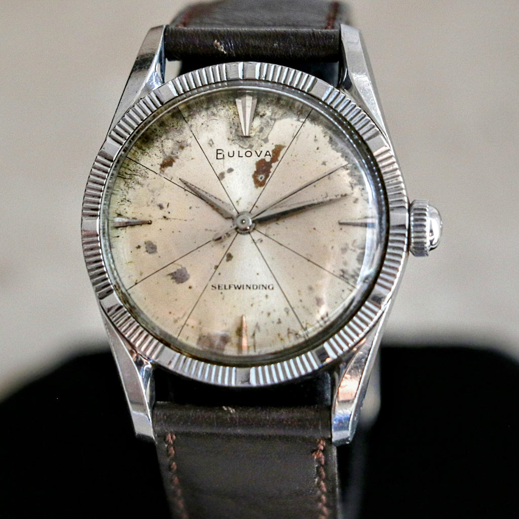 1966 BULOVA Model 511133 "White" Automatic Watch Case Design 17 Jewels ...