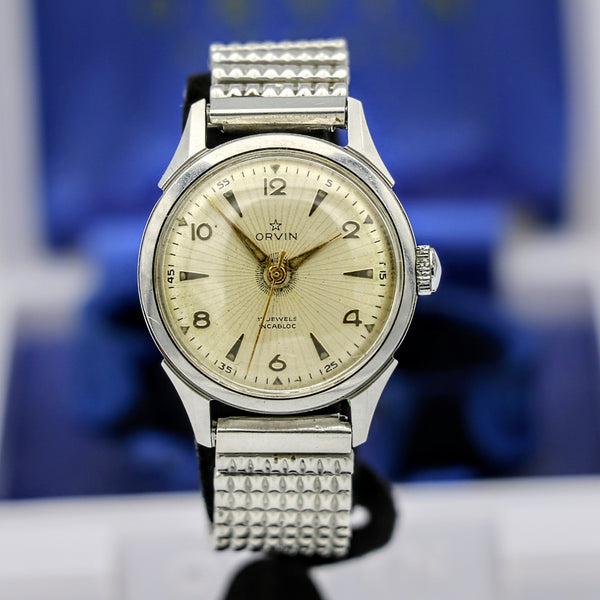ORVIN Incabloc Watch 17 Jewels 32mm France Made Wristwatch Original Bo ...