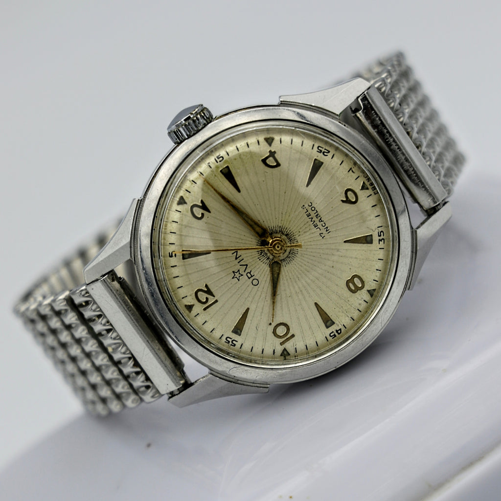 ORVIN Incabloc Watch 17 Jewels 32mm France Made Wristwatch Original Bo ...