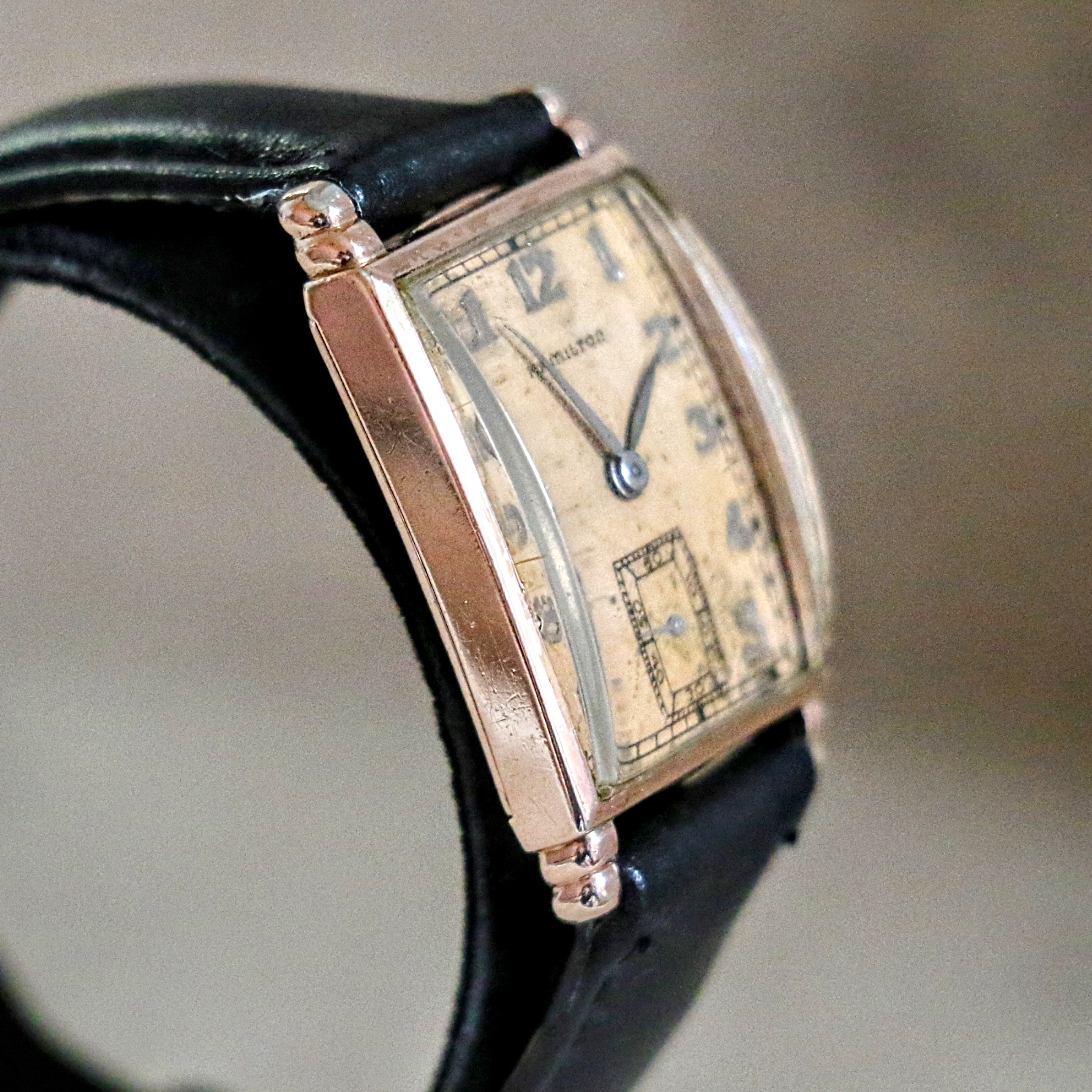 1941 HAMILTON Myron Wristwatch 10K Coral (Rose) G.F. Watch Grade 980 U ...