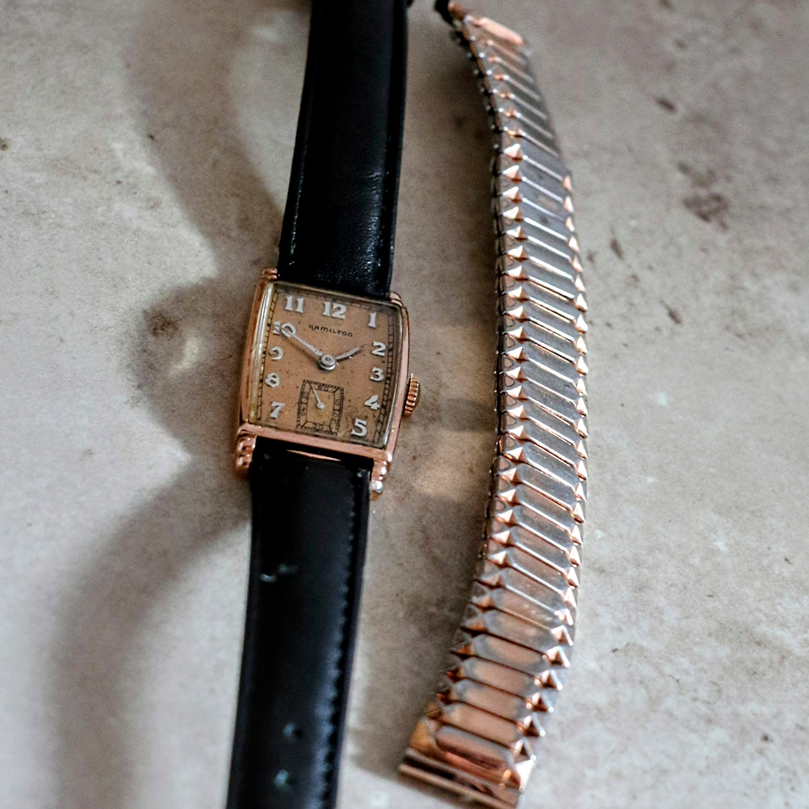 1941 HAMILTON Myron Wristwatch 10K Coral (Rose) G.F. Watch Grade 980 U ...