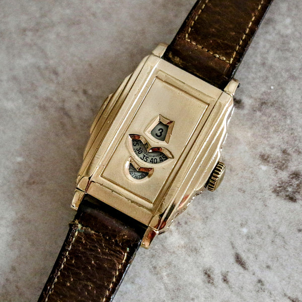 OLLENDORFF Jump Hour Wristwatch Vintage Digital Watch Swiss Made 7 Jew ...