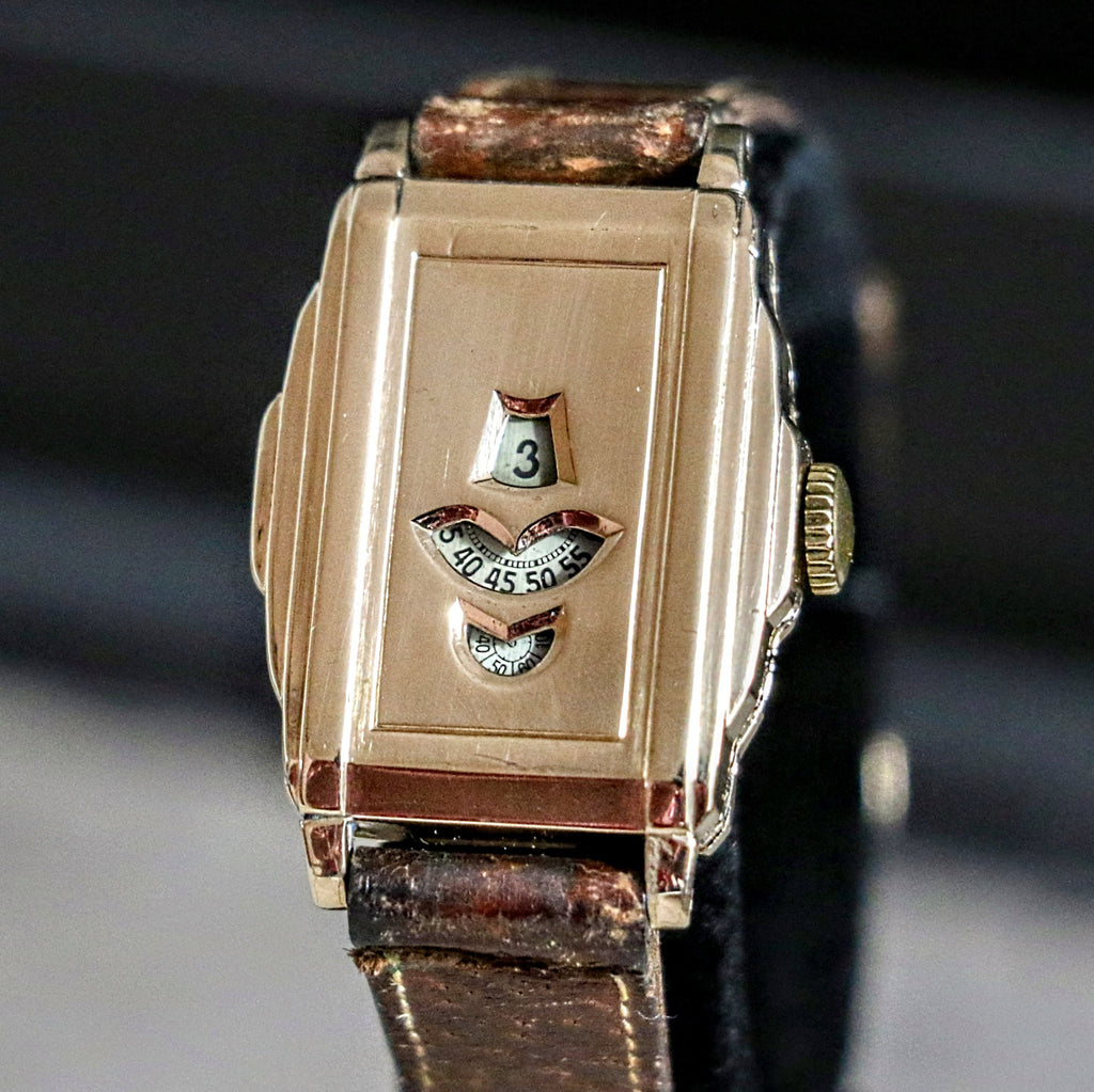 OLLENDORFF Jump Hour Wristwatch Vintage Digital Watch Swiss Made 7 Jew ...