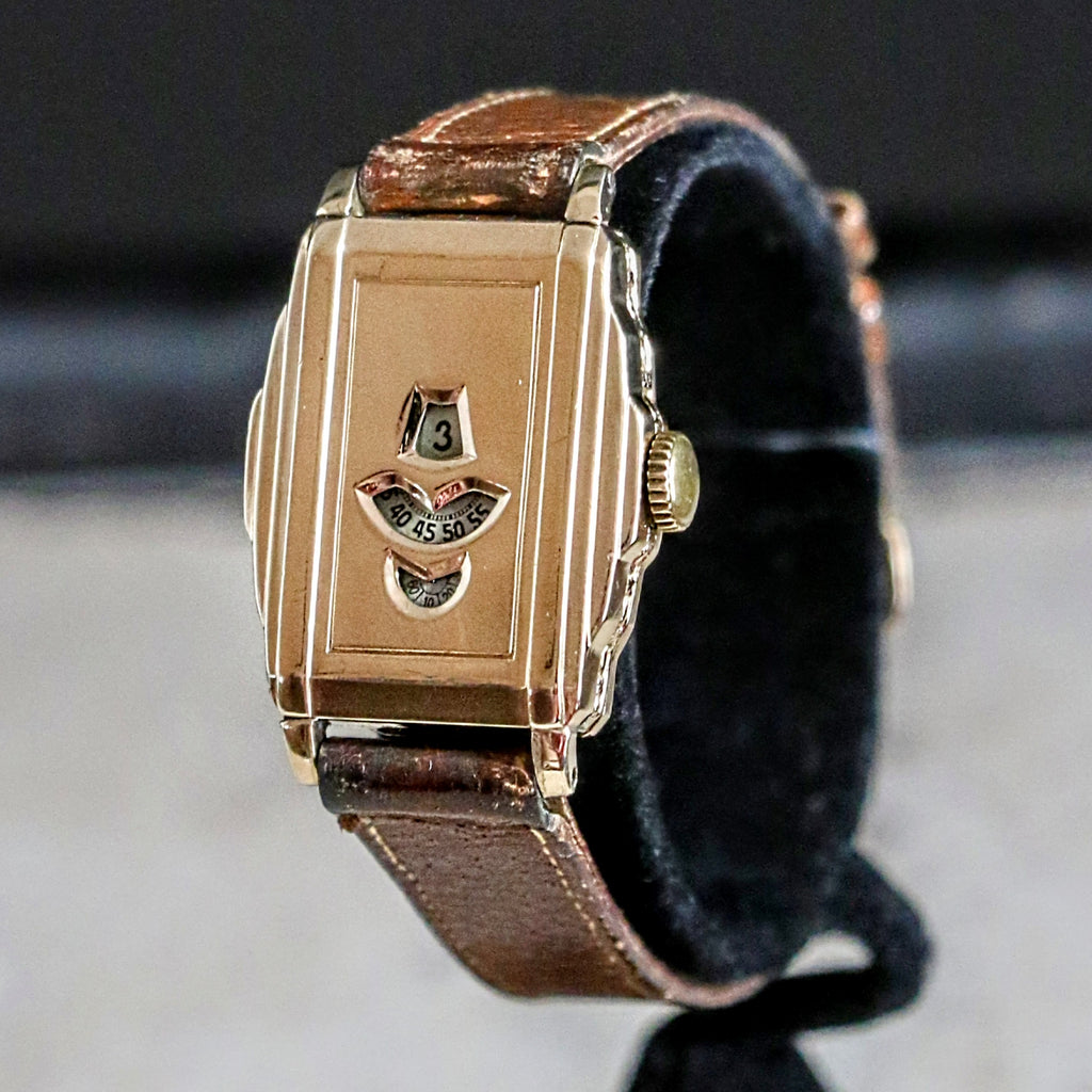 OLLENDORFF Jump Hour Wristwatch Vintage Digital Watch Swiss Made 7 Jew ...