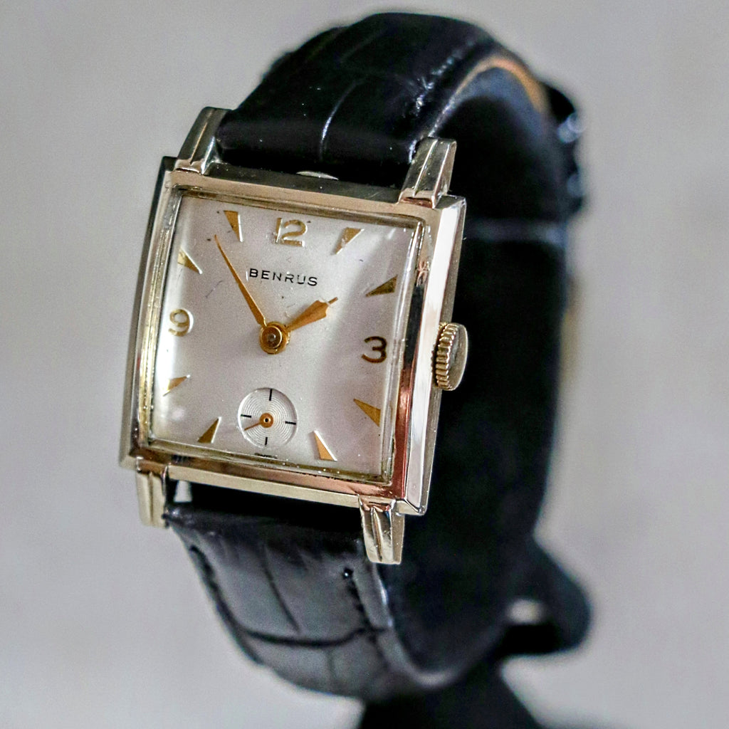 BENRUS Watch Model BA 2 Square Case 17 Jewels Swiss Made Wristwatch ...