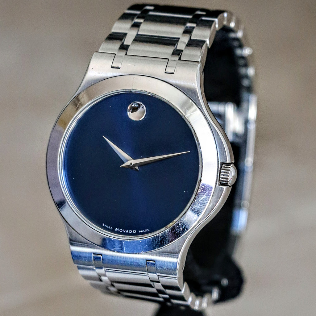 MOVADO Museum Wristwatch Blue Dial Swiss Quartz Watch – SECOND HAND ...