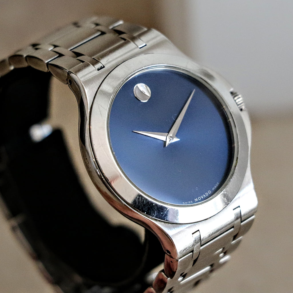 MOVADO Museum Wristwatch Blue Dial Swiss Quartz Watch – SECOND HAND ...