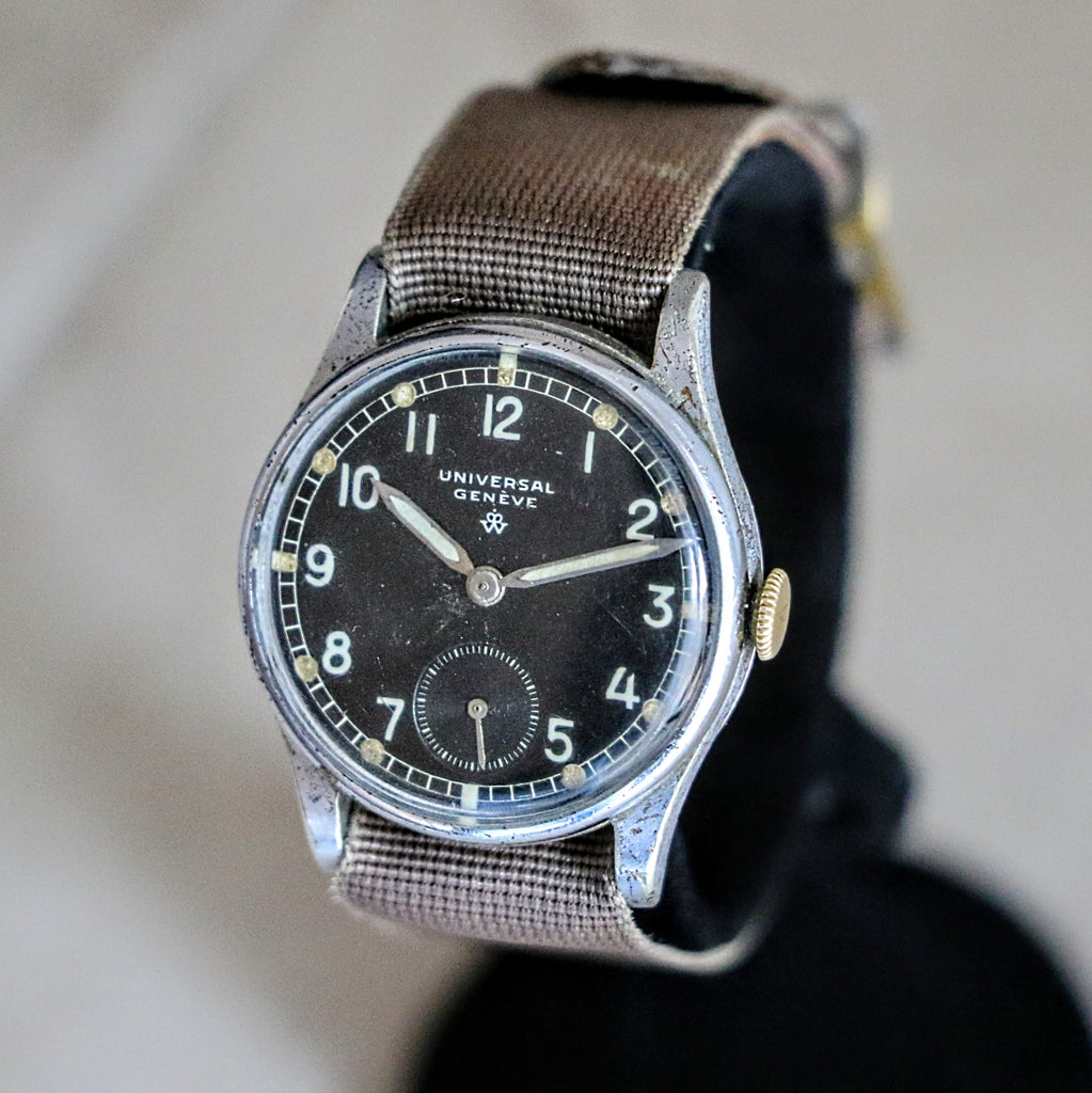 1939 UNIVERSAL GENEVE Royal Dutch Army WWII Wristwatch Military Issue ...