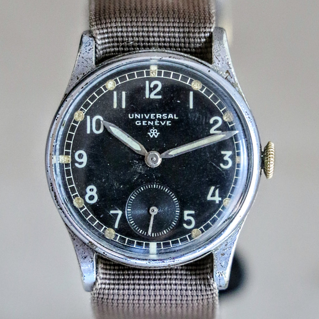 1939 UNIVERSAL GENEVE Royal Dutch Army WWII Wristwatch Military Issue ...