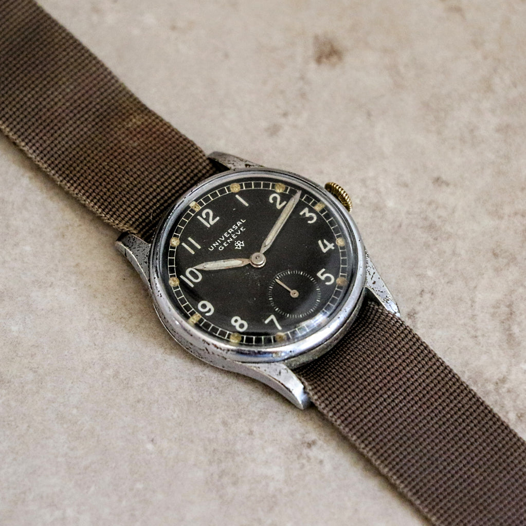 1939 UNIVERSAL GENEVE Royal Dutch Army WWII Wristwatch Military Issue ...