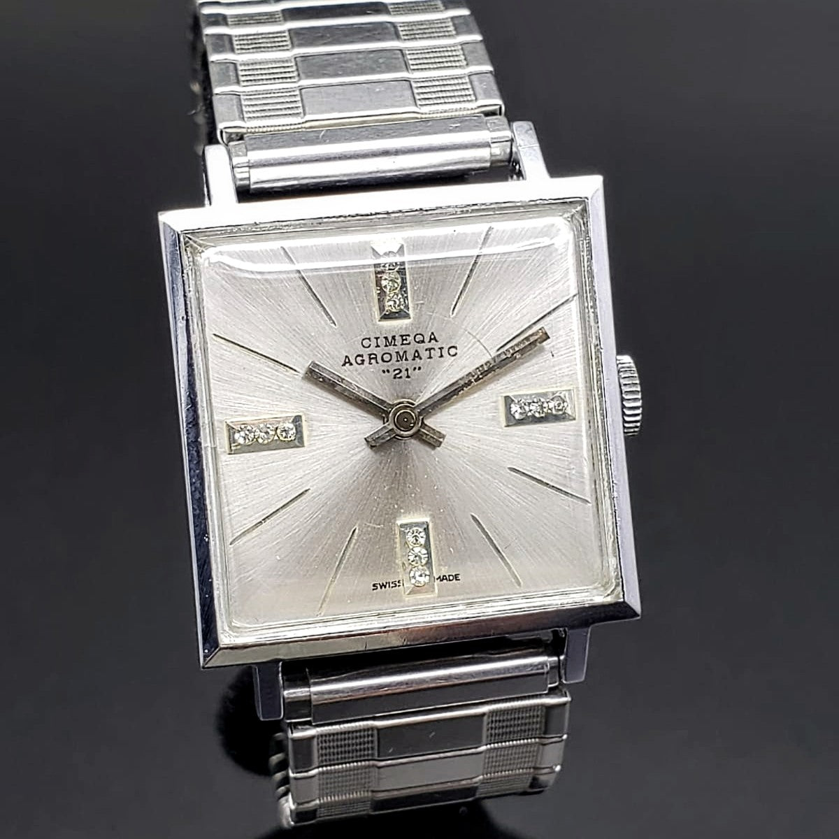 Vintage Cimeqa Wristwatch Swiss Made Caliber EB 8800 Sunburst Dial Wat ...