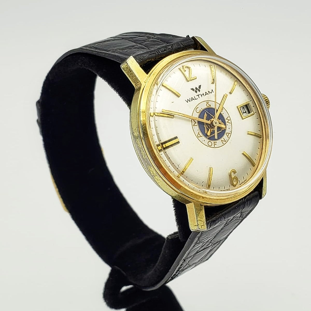 Vintage Waltham Wristwatch AMC & BW OF NA Logo Caliber SGT 100-1 7 Jew ...