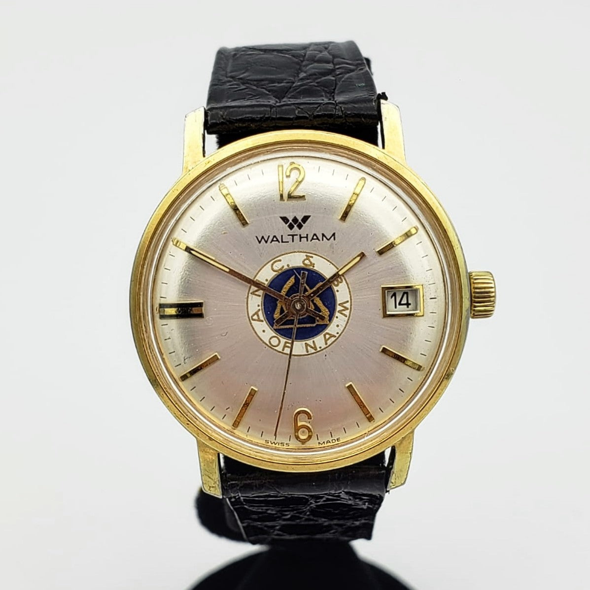 Vintage Waltham Wristwatch AMC & BW OF NA Logo Caliber SGT 100-1 7 Jew ...