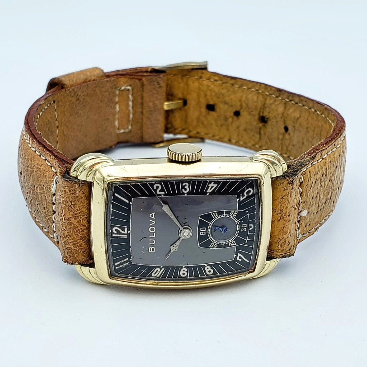 1947 BULOVA Senator Two-Tone Black Dial U.S.A. Caliber 8AE 17 Jewels W ...