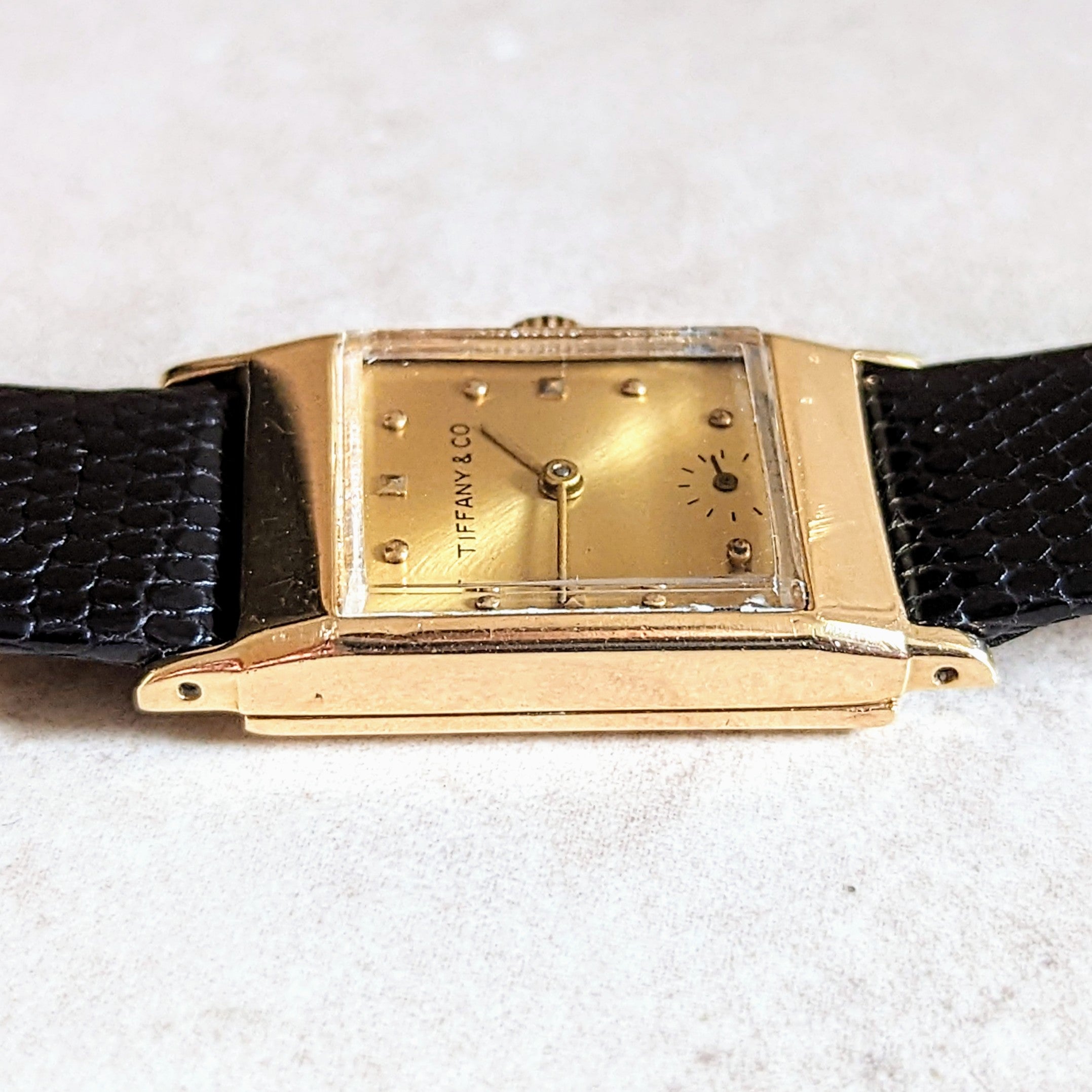 TIFFANY & Co. by CONCORD Watch 14K GOLD Tank Case Vintage Wristwatch ...