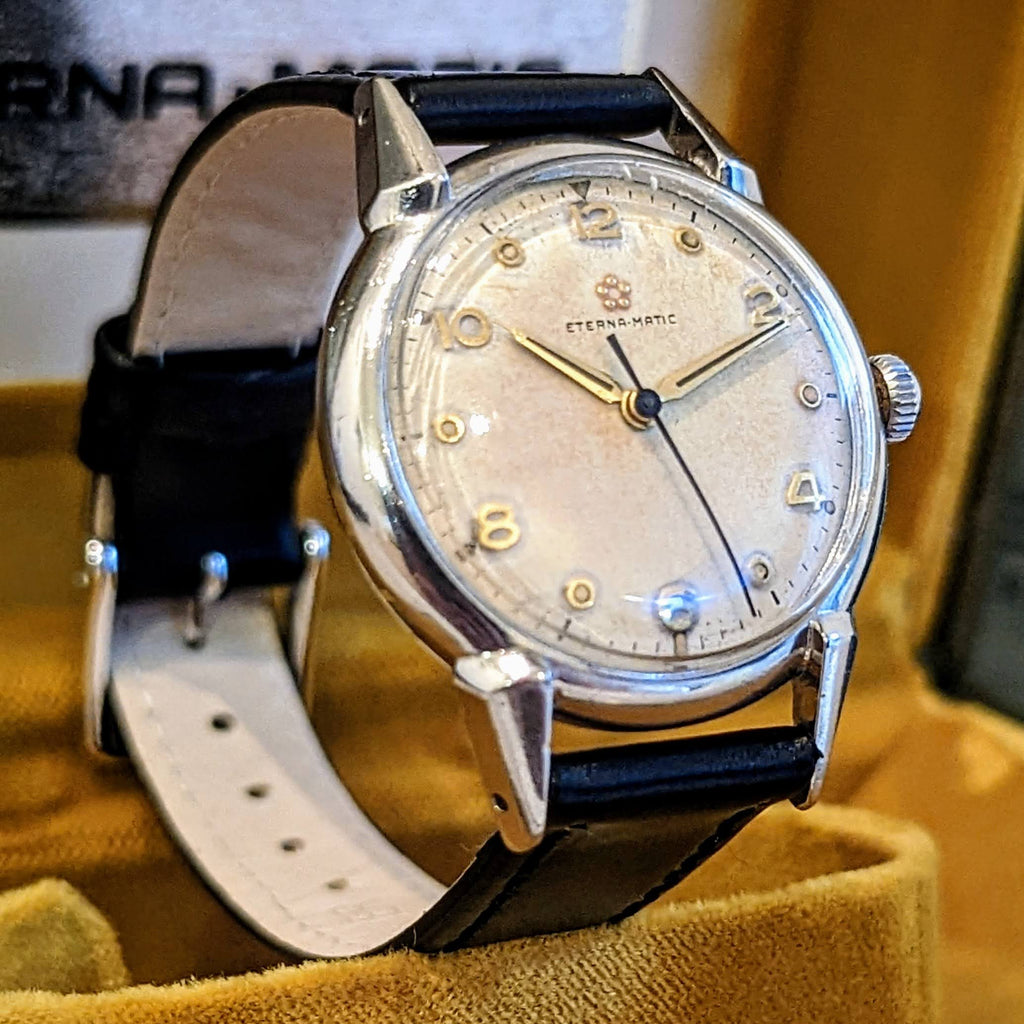 1950s ETERNA-MATIC Watch Vintage Automatic Wristwatch Fancy Lugs! - Bo ...