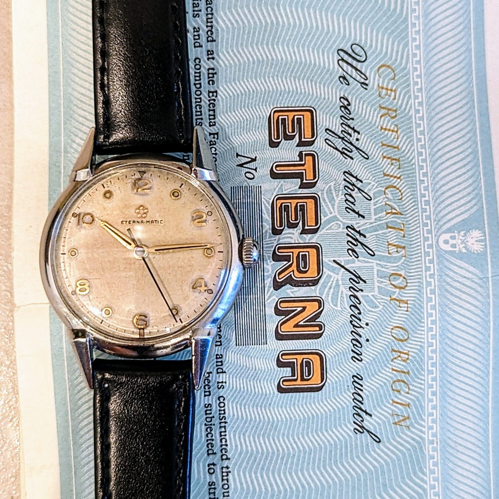 1950s ETERNA-MATIC Watch Vintage Automatic Wristwatch Fancy Lugs! - Bo ...
