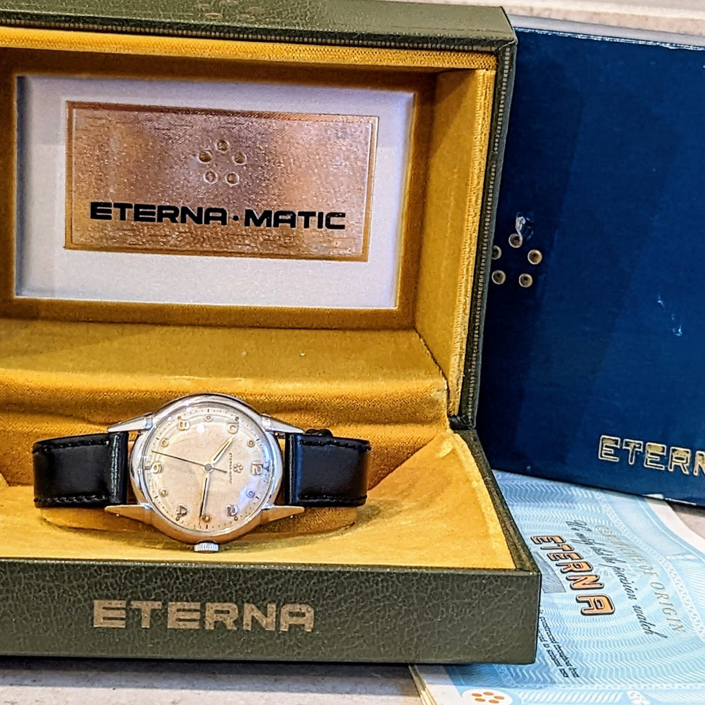 1950s ETERNA-MATIC Watch Vintage Automatic Wristwatch Fancy Lugs! - Bo ...