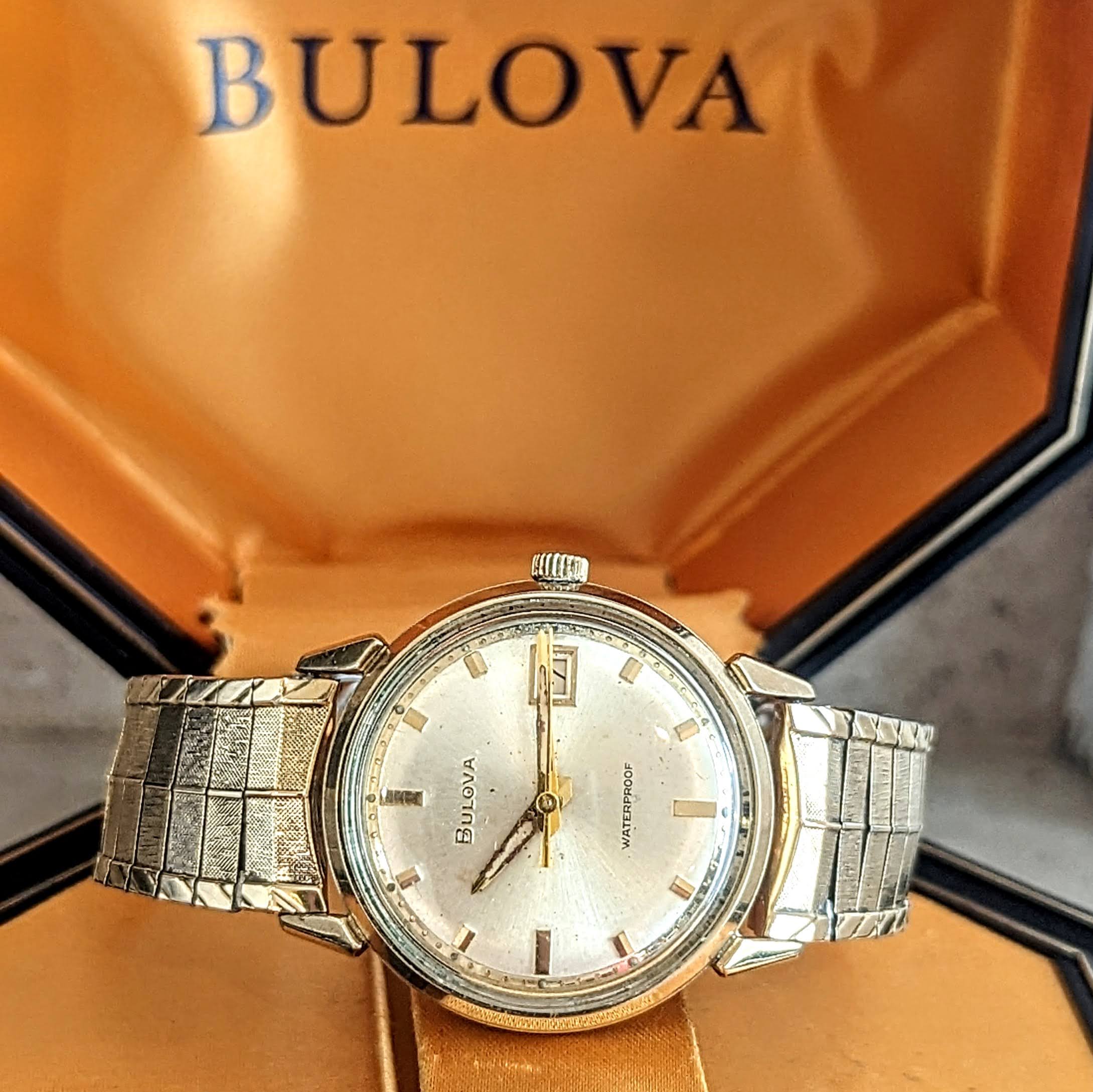 BULOVA 1968 President “B” Watch Date Indicator 10K GF Wristwatch - In ...